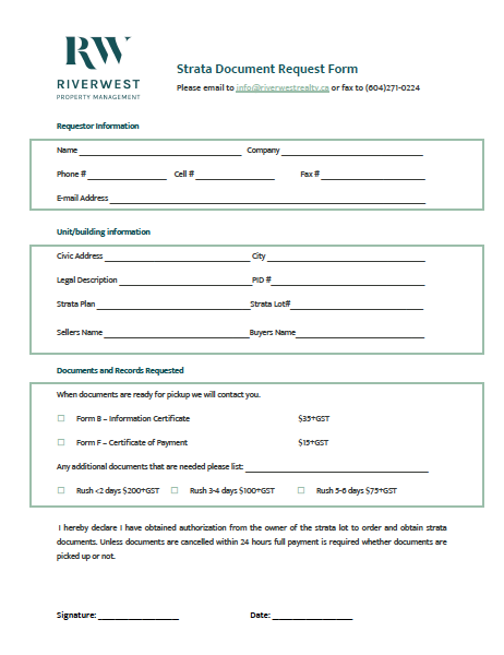 Forms – Riverwest Realty